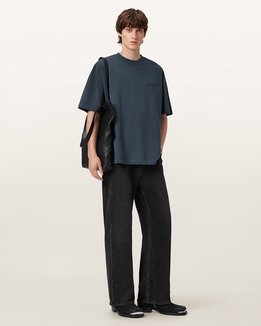 Underground Oversized Crew Neck T-Shirt MOONSTONE BLUE | ALLSAINTS US